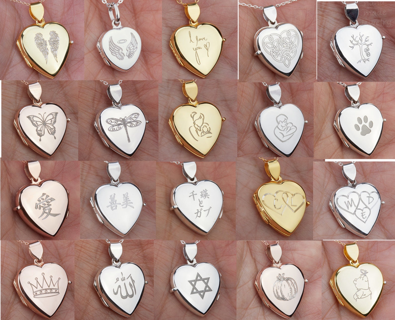 Engraved Sterling Silver Heart Photo Locketcustom Quote - Etsy