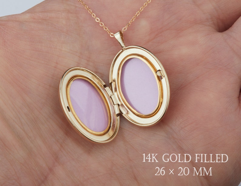 Large 14K Gold Filled Oval Locket With Photosmemorial | Etsy