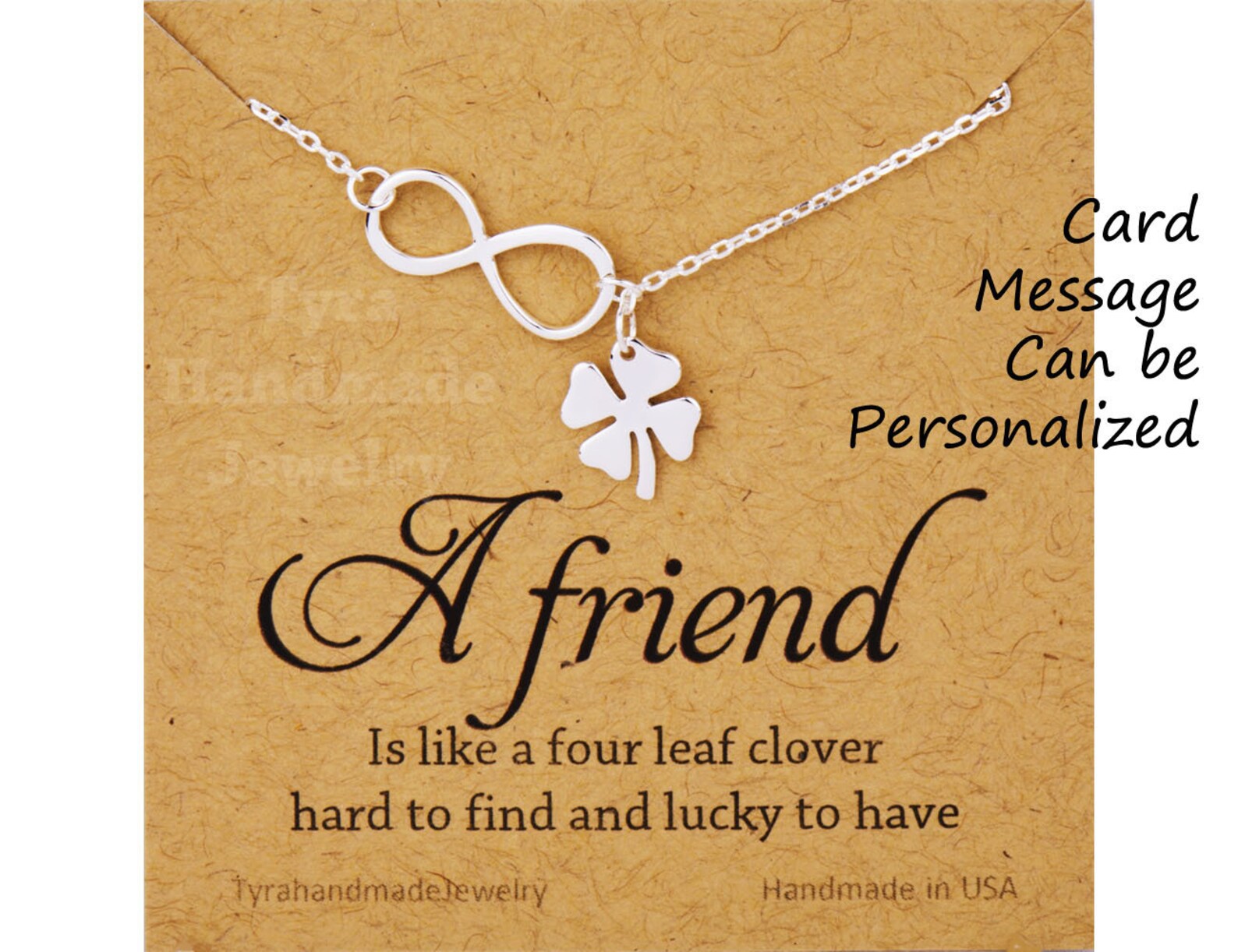 Four Leaf Clover Infinity Lariat Y Necklace,shamrock Necklace,infinity ...