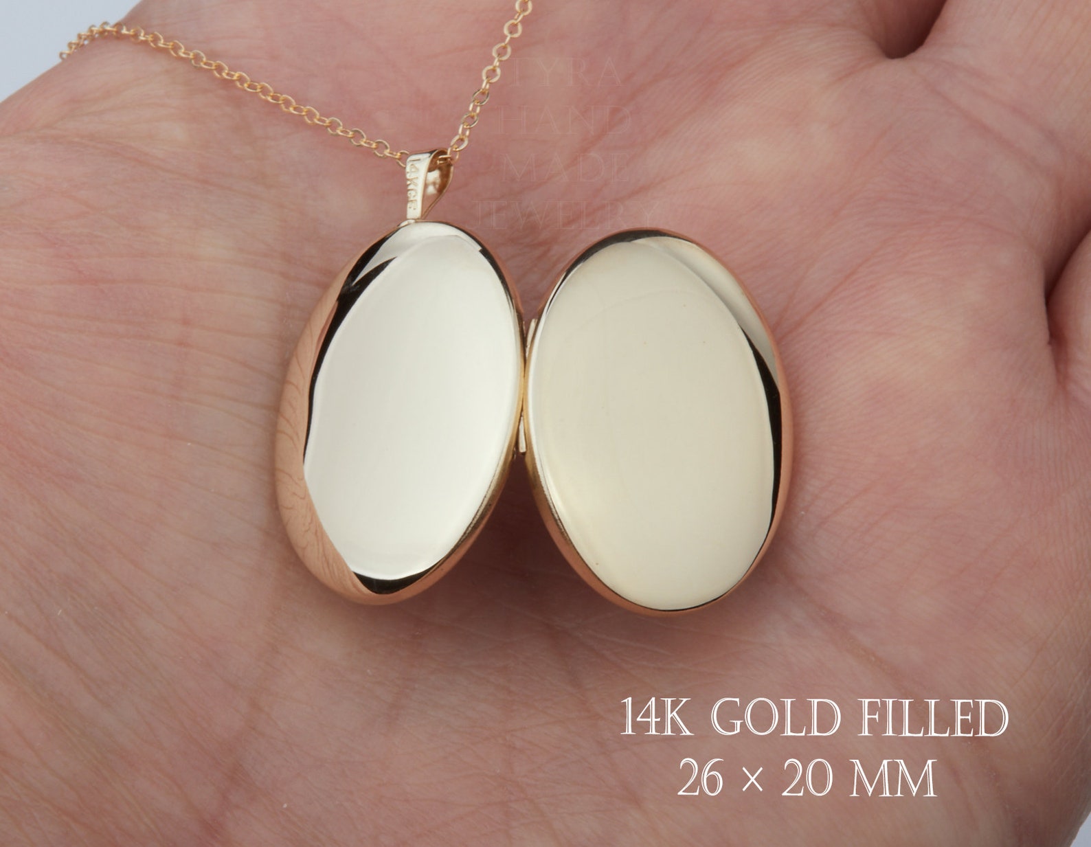 Large 14K Gold Filled Oval Locket With Photosmemorial | Etsy