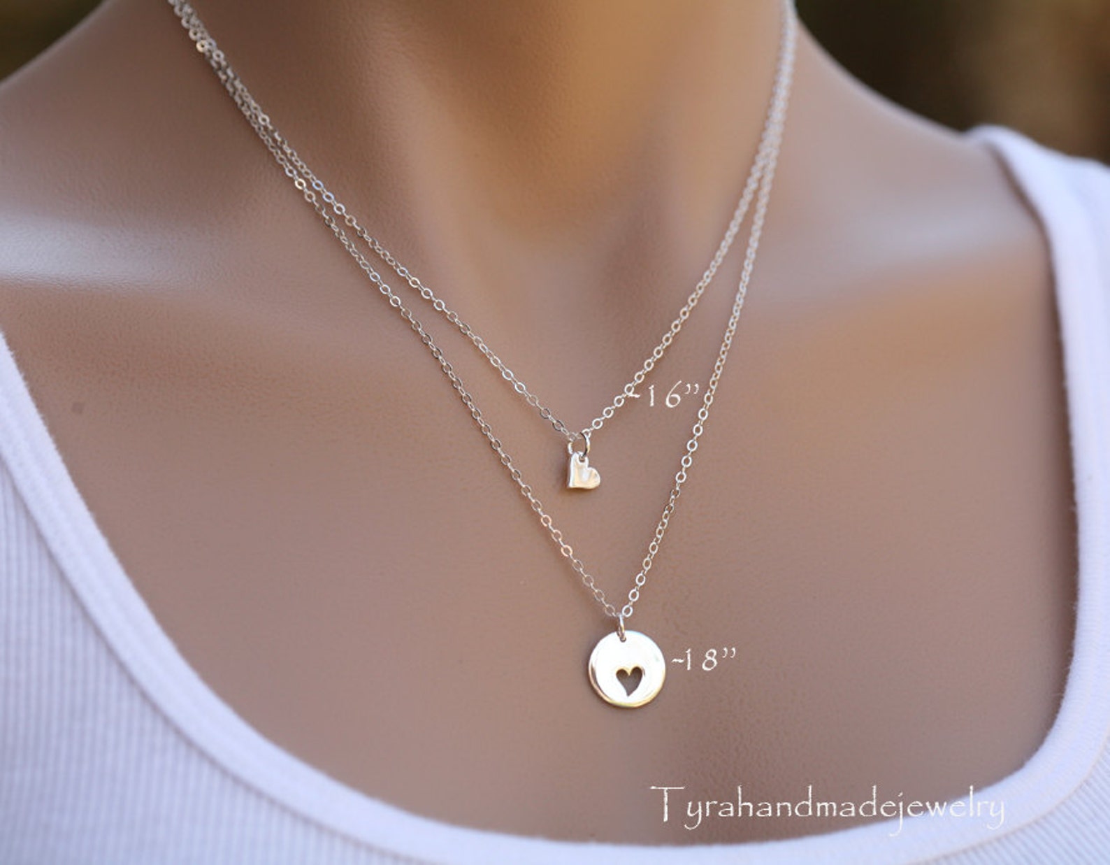 Sterling Silver Mother Daughter Heart Necklace Set, Matching Jewelry - Etsy