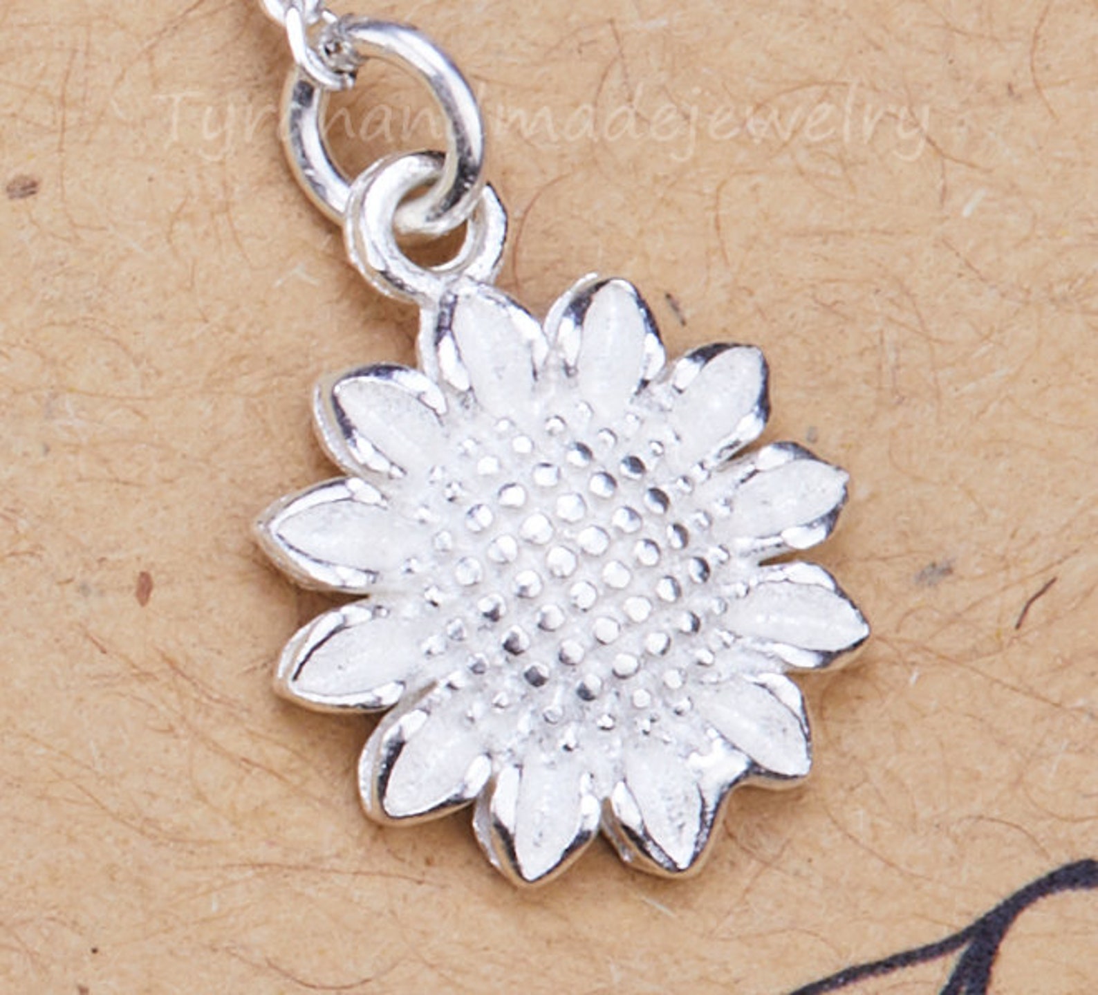 Sterling Silver Infinity Sunflower Necklaceflower Infinity - Etsy