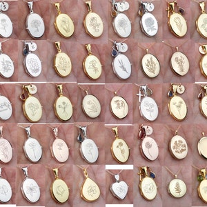 Custom Engrave Gold Plated Locket With Photo,memorial Locket With ...