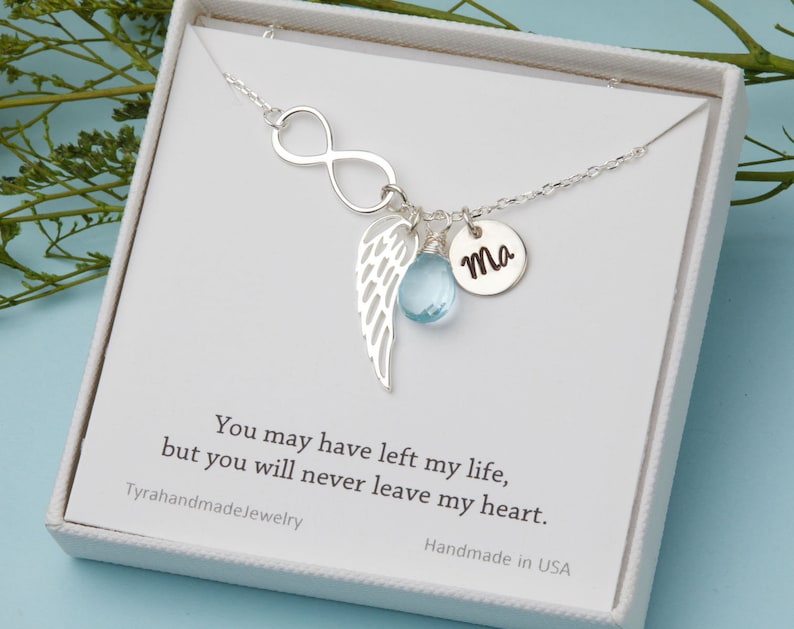 Silver/gold/rose Gold Personalized Infinity Angel Wing - Etsy