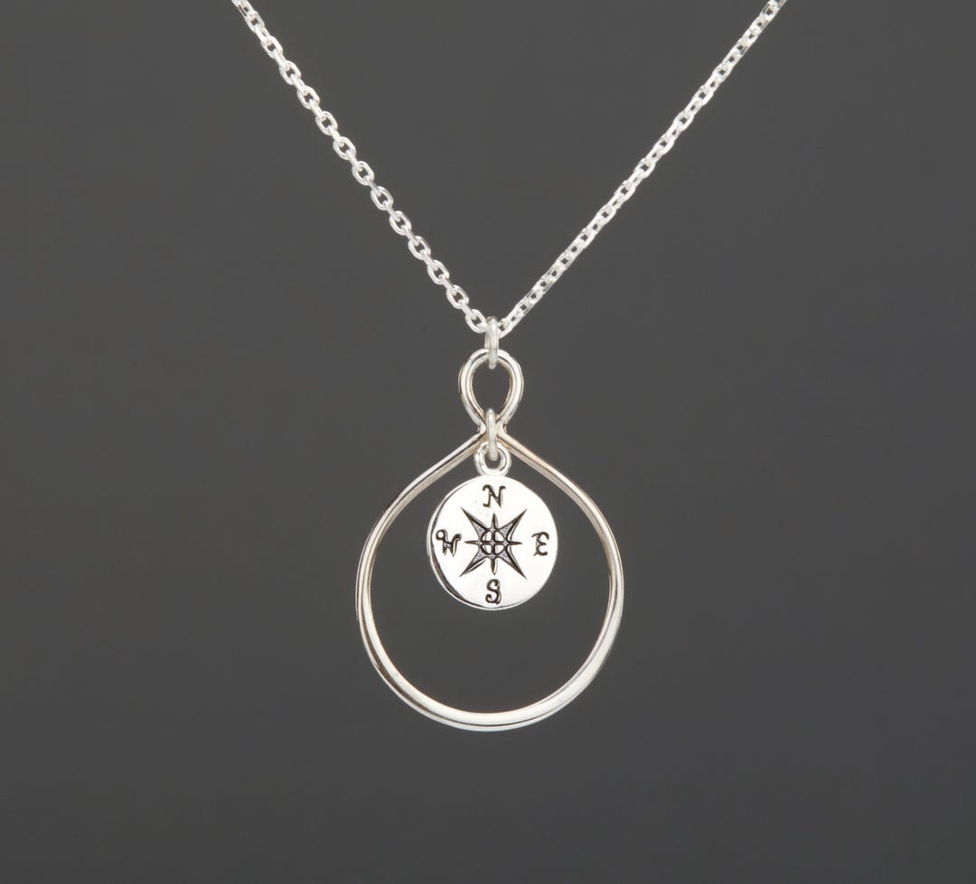 Sterling Silver Infinity Compass Necklace, Friendship Jewelry ...