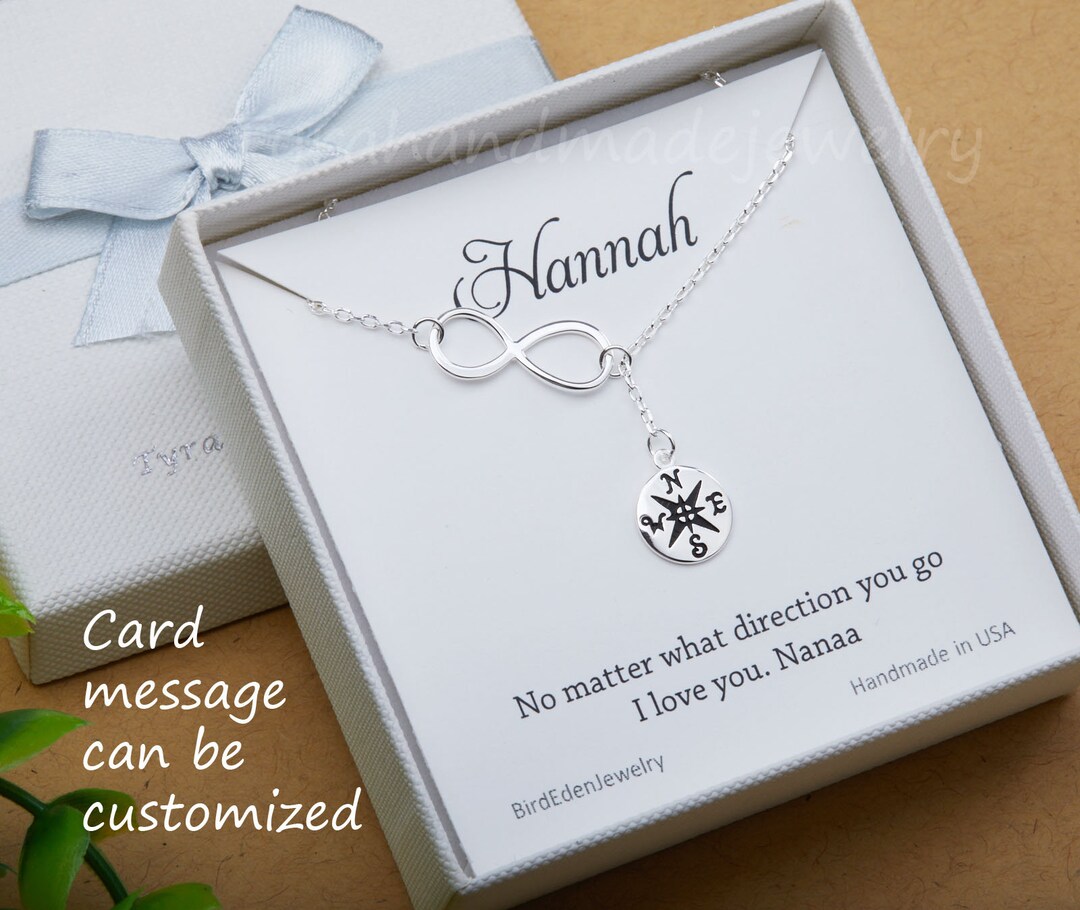 Silver Gold Infinity Compass Lariat Necklace,graduation Gifts ...