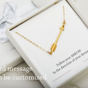 Sterling Silver Gold Dipped Arrow Necklace, Graduation Gift, Layering ...