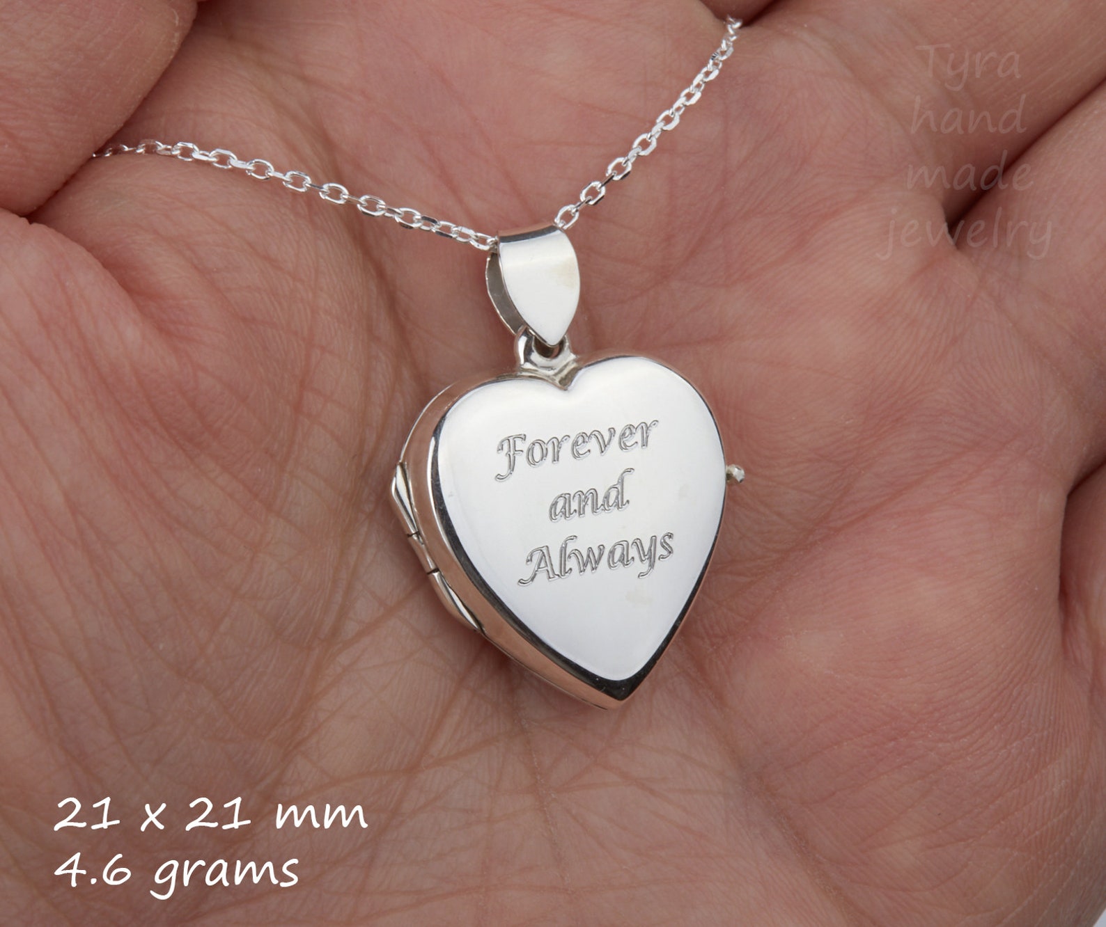 Engraved Sterling Silver Heart Photo Locketcustom Quote - Etsy