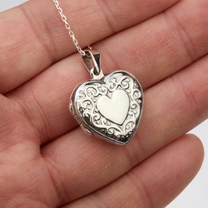 Sterling Silver Heart Locket With Photo, Custom Engraving,victorian ...