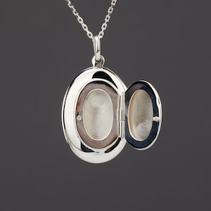 Four Photos Double Stack Sterling Silver Locket,custom Engrave Oval ...