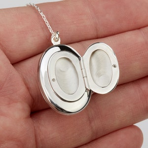 Four Photos Double Stack Sterling Silver Locket,custom Engrave Oval ...