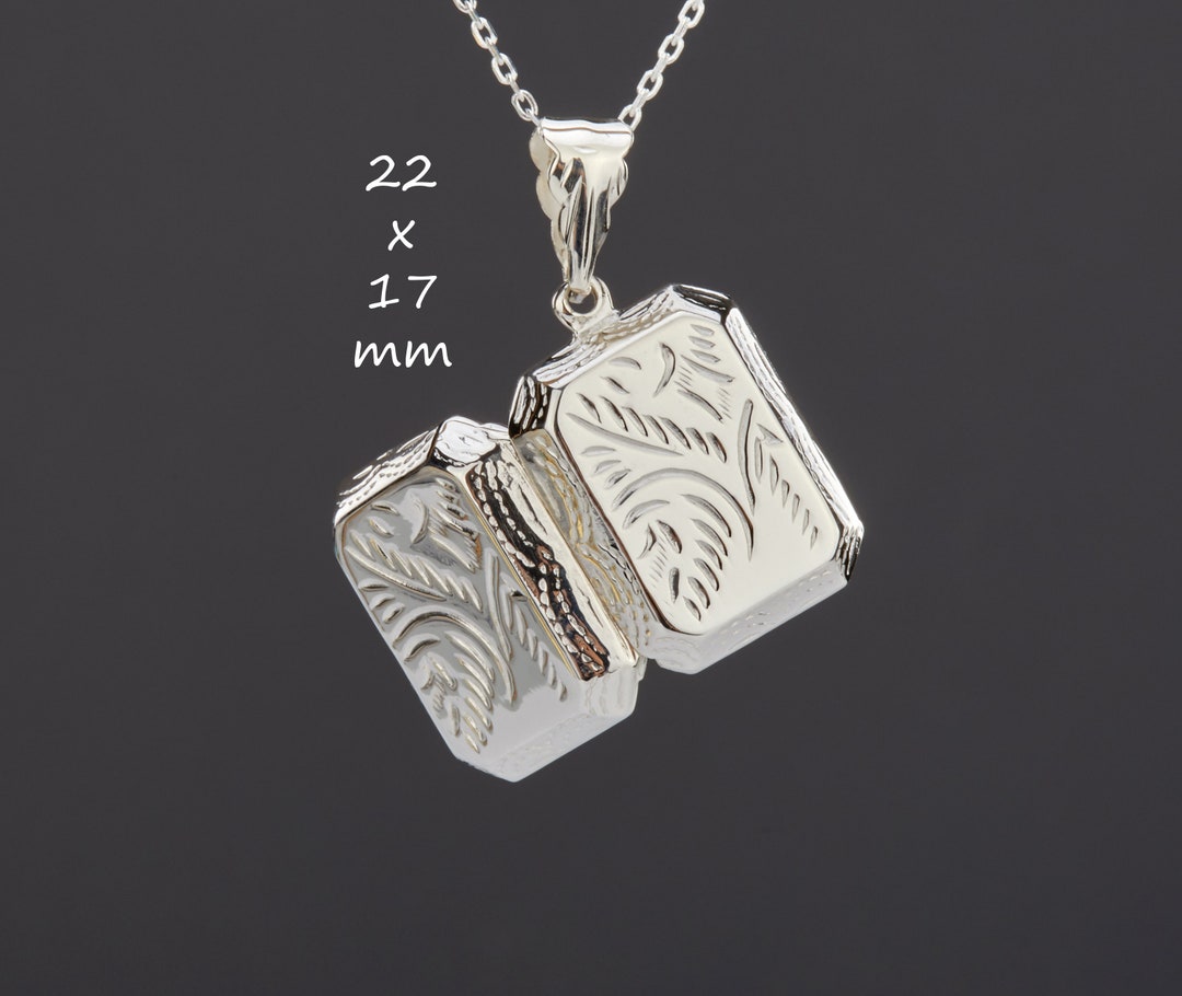 Sterling Silver Rectangle Photo Locket,antique Victorian Etched Box ...