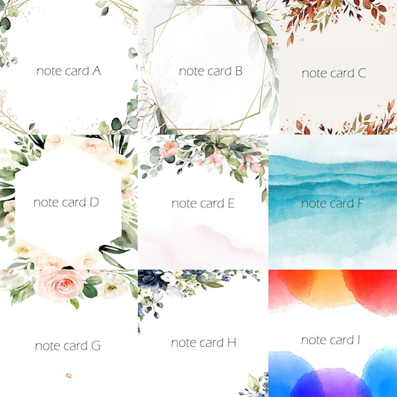 Adding Pre-design Pattern to Your Note Cardmessage Note Card | Etsy