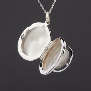 Four Photos Double Stack Sterling Silver Locket,custom Engrave Oval ...