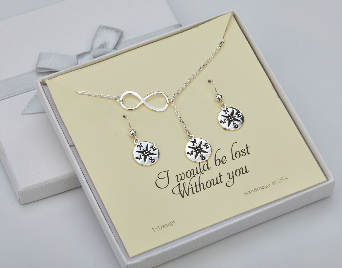 Silver Gold Infinity Compass Lariat Necklace,graduation Gifts ...