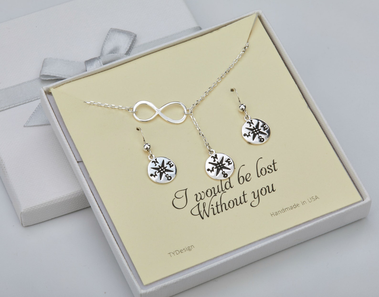 Silver Gold Infinity Compass Lariat Necklace,graduation Gifts ...