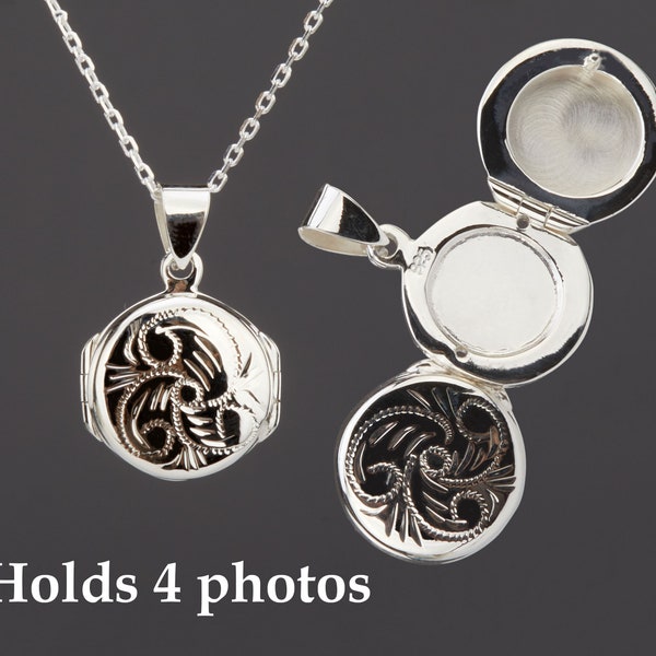 Silver Round Locket - Etsy