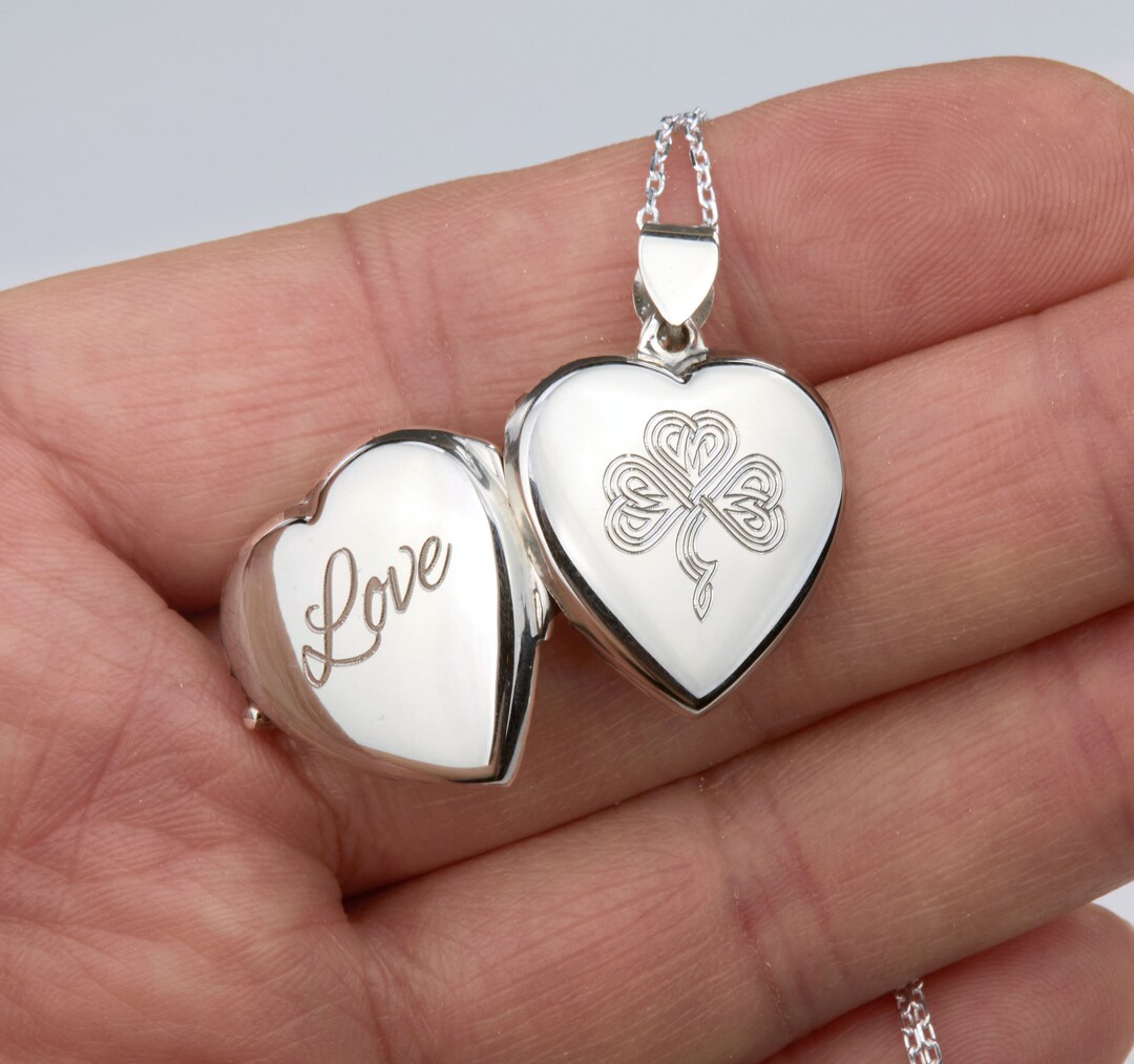 Engraved Sterling Silver Heart Photo Locket,custom Quote Engraving ...