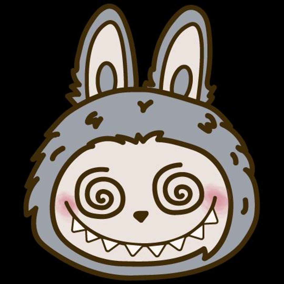 Labubu Gray Crazy Eyes Twitch Emote - Etsy