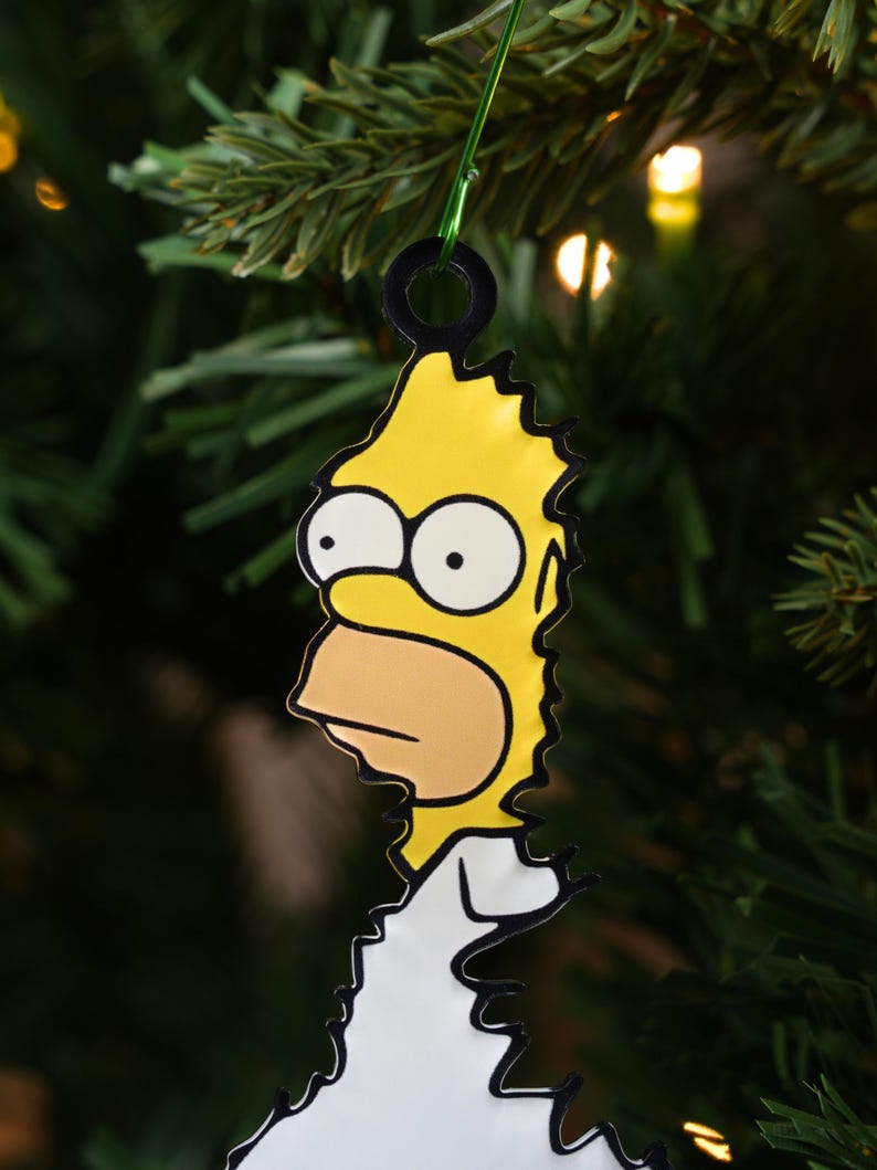 Homer Simpson Christmas Tree Ornament – Funny Bush Meme Bauble | Xmas ...