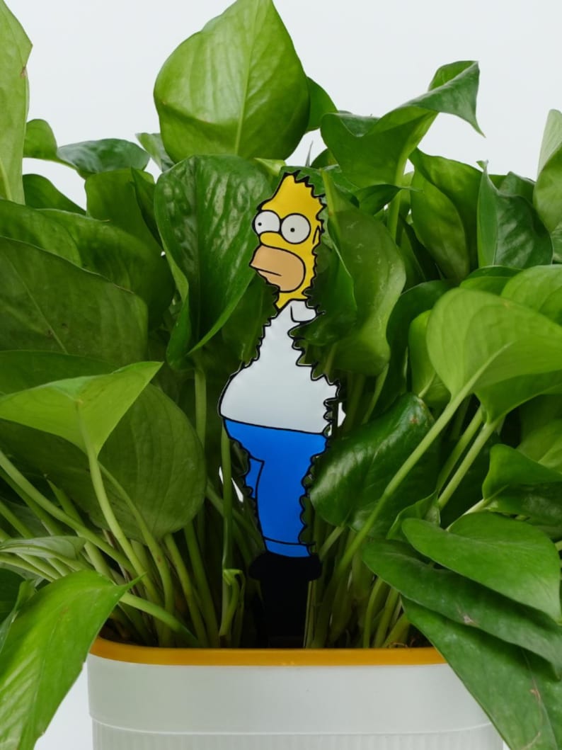 Homer Simpson Bush Meme Plant Stake – Funny Garden Sign | Double-sided ...