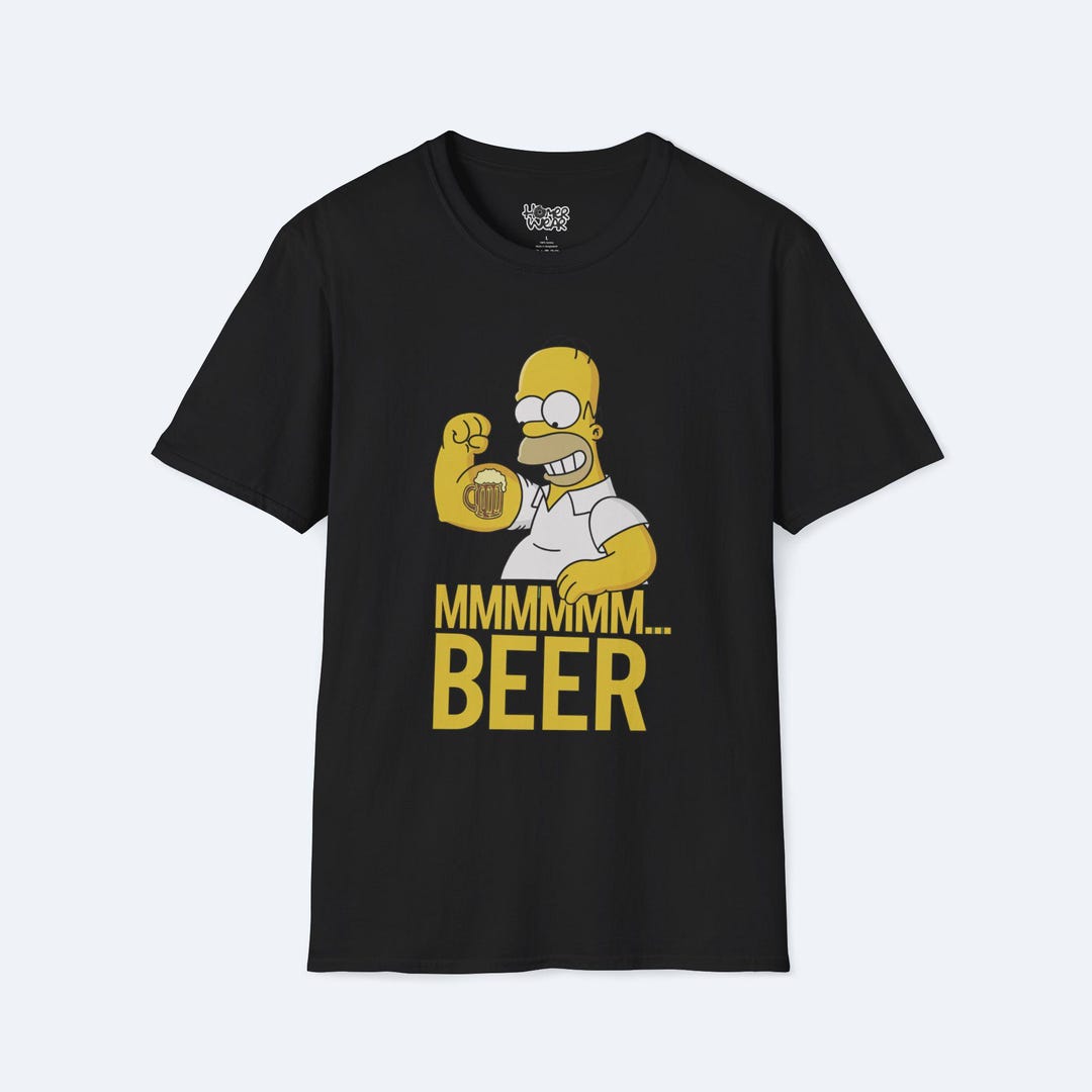 Homer Mmm Beer T-shirt - the Simpsons Graphic Tee, Funny Cartoon Shirt ...