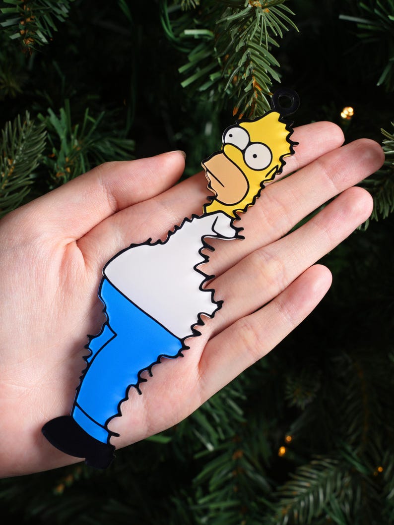 Homer Simpson Christmas Tree Ornament – Funny Bush Meme Bauble | Xmas ...
