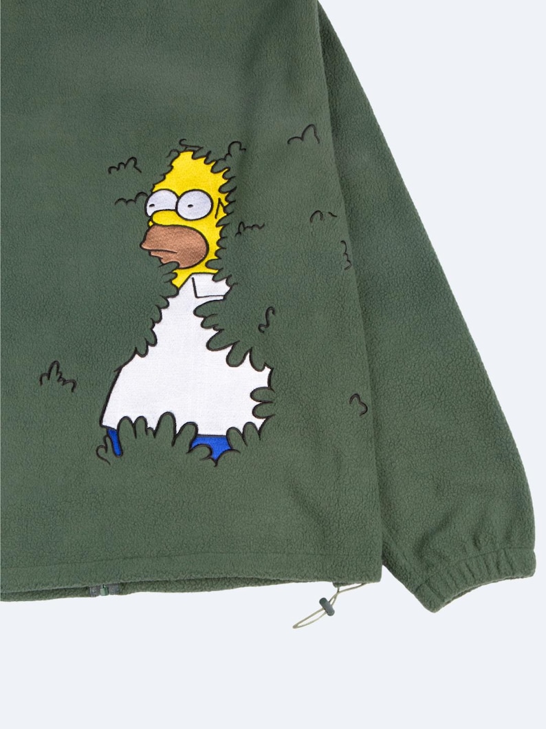 Oversized Teddy Jacket Homer Simpson Bush Meme Embroidered | Funny ...