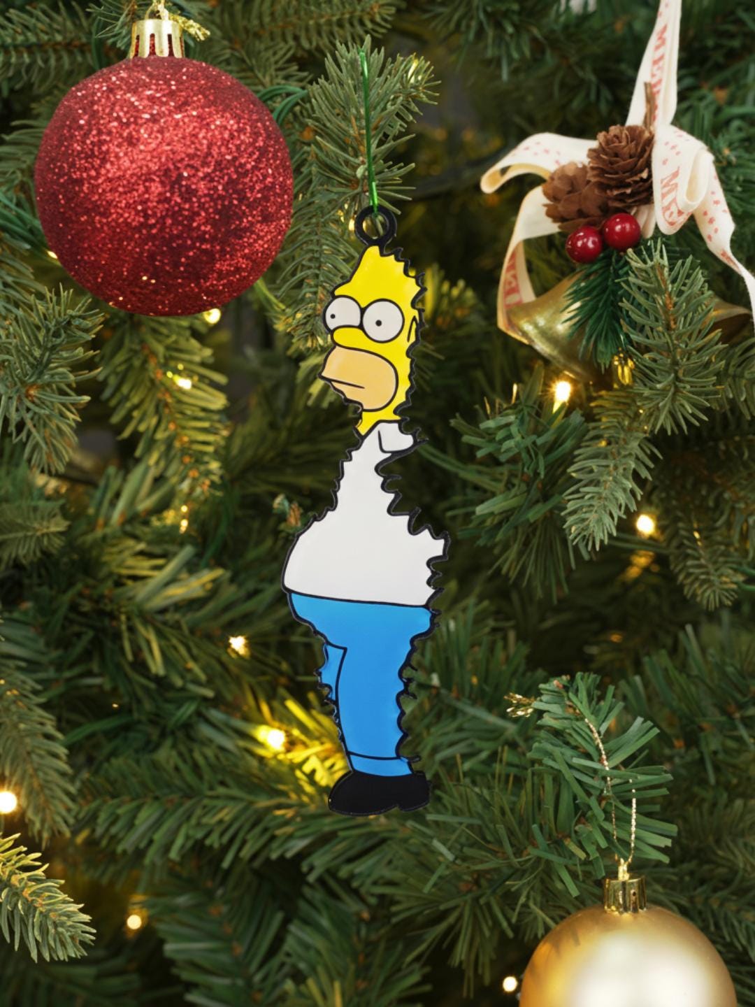 Homer Simpson Christmas Tree Ornament – Funny Bush Meme Bauble | Xmas ...