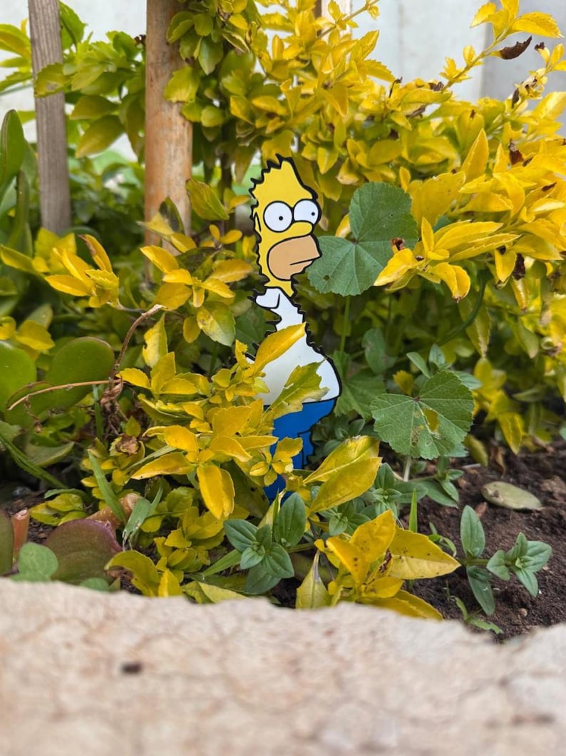 Homer Simpson Plant Stake – Funny 3D Printed Garden Decor | Double ...