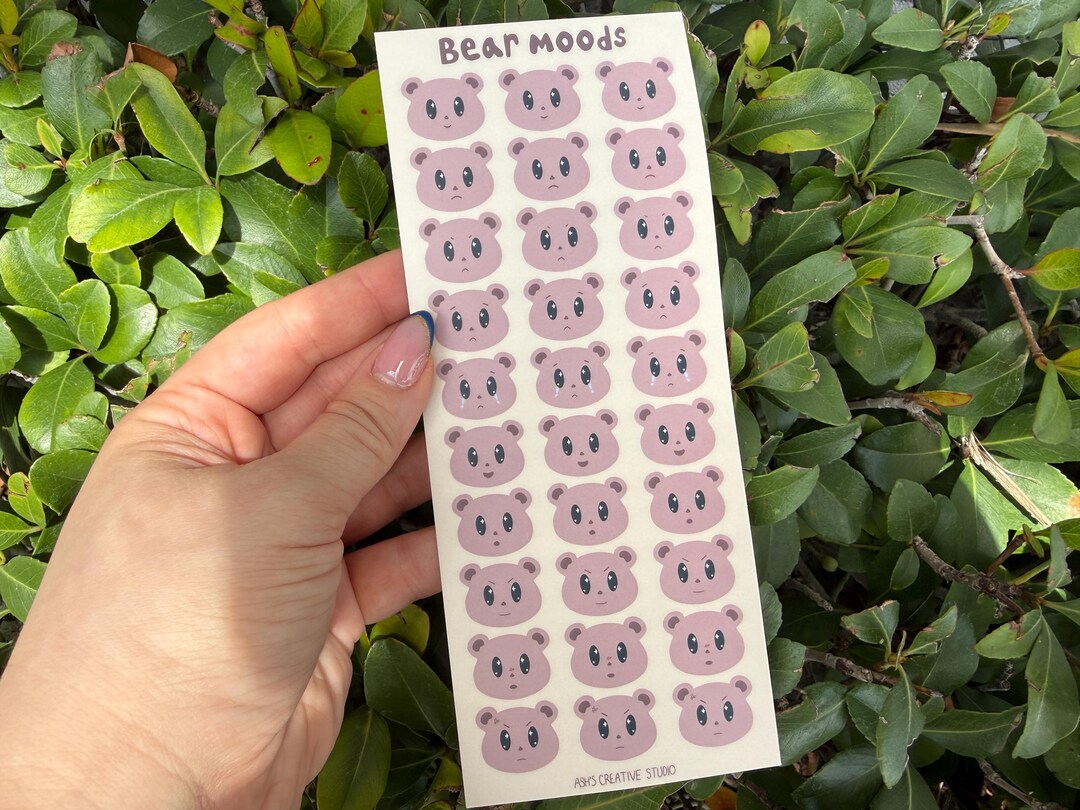 Bear Moods Sticker Sheet, Mood Tracker - Etsy