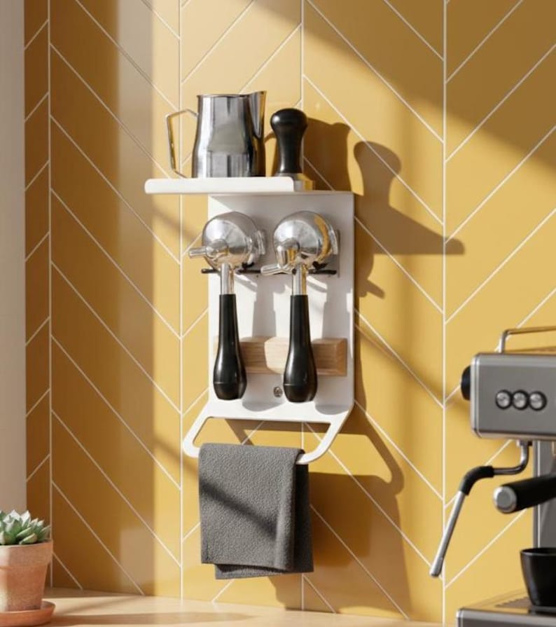 Wall Mounted Portafilter Holder STL FİLE | Espresso Organizer | Minimal ...
