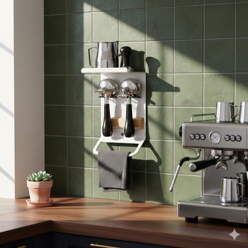 Wall Mounted Portafilter Holder STL FİLE | Espresso Organizer | Minimal ...