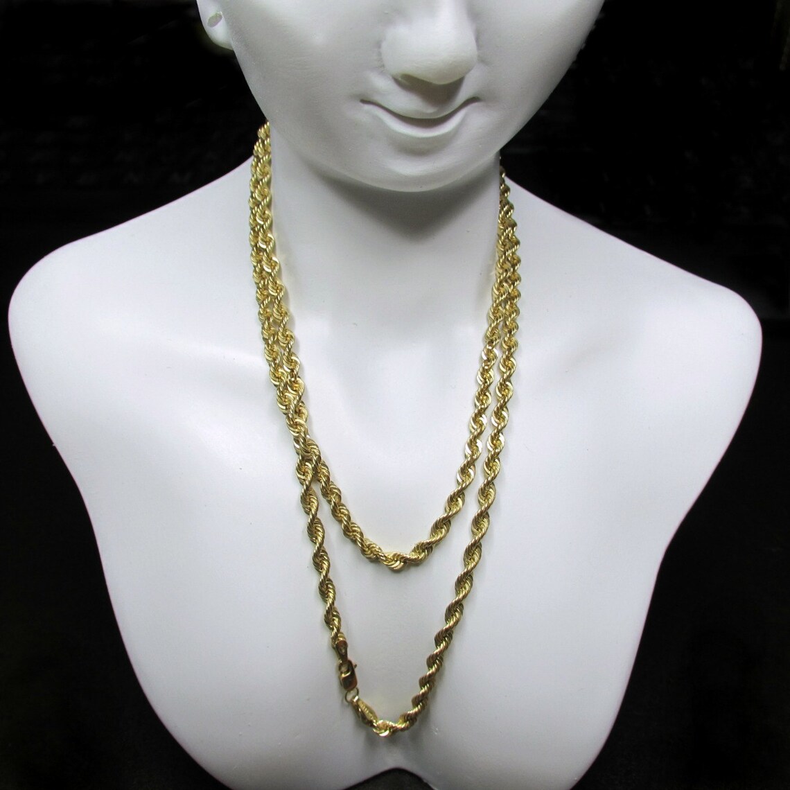 10k Solid Yellow Gold Rope Chain 20 inch 2.36 grams | Etsy