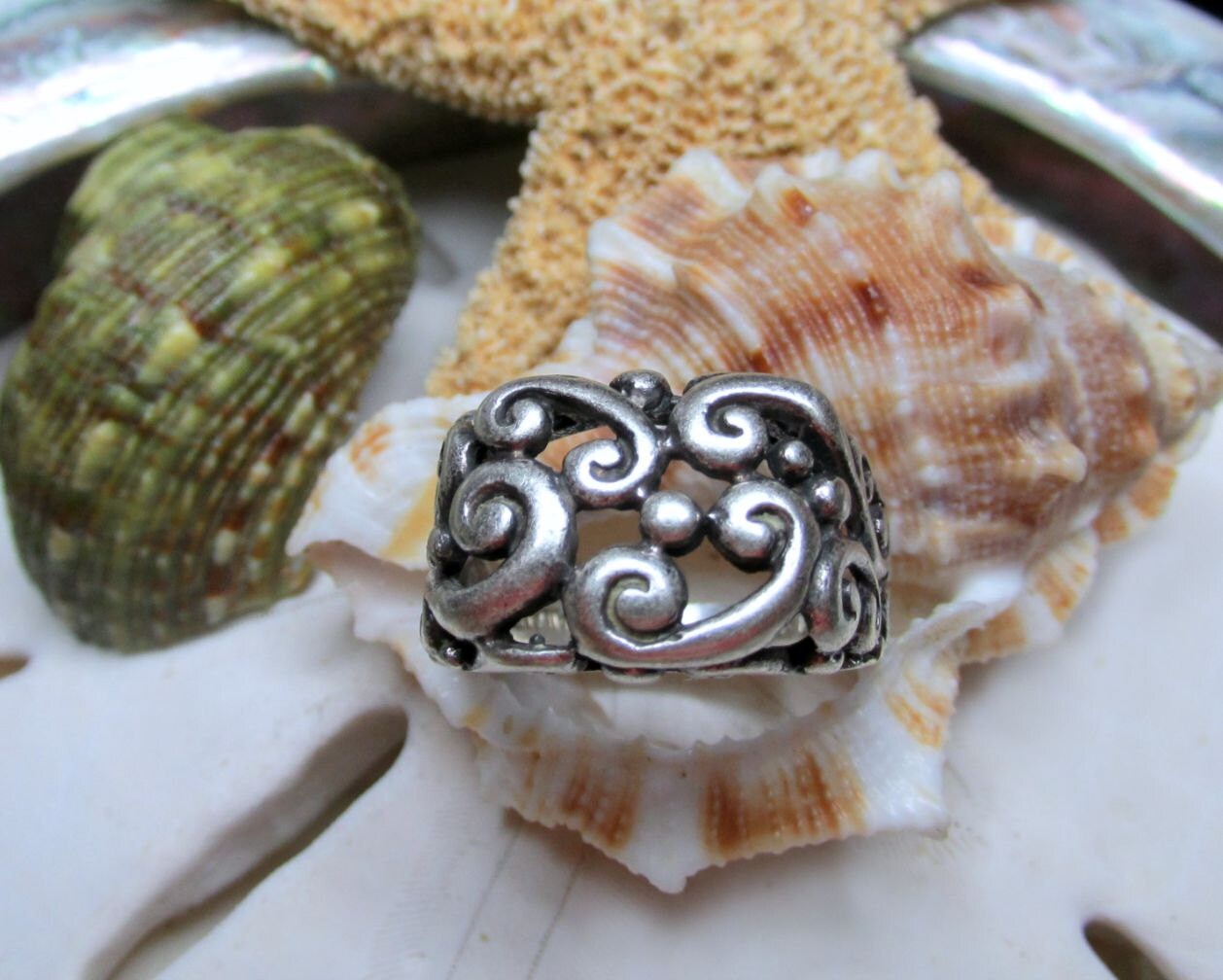 Sterling Silver Scroll Open Work Ring 4.67g Size 6 | Etsy