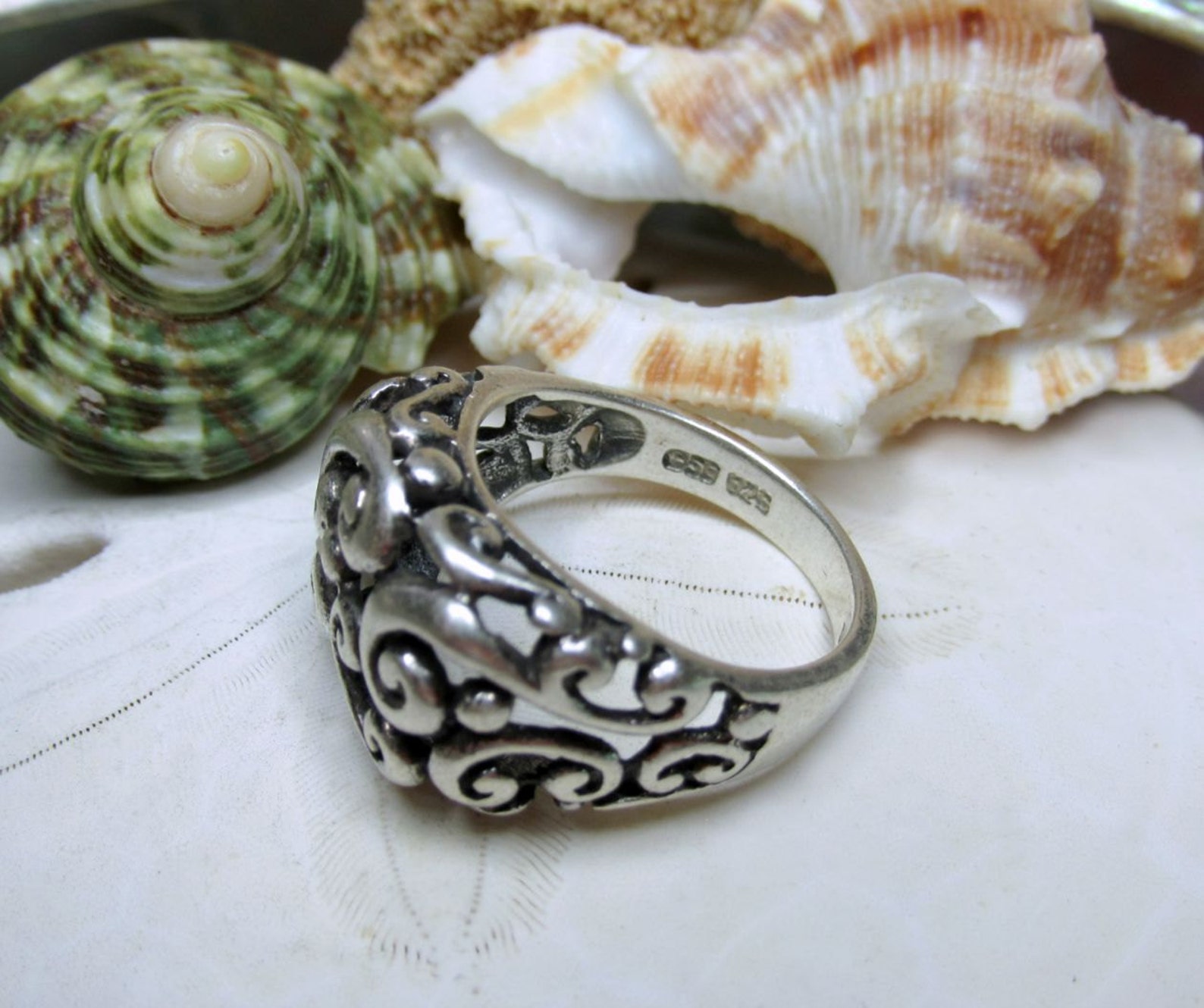 Sterling Silver Scroll Open Work Ring 4.67g Size 6 | Etsy