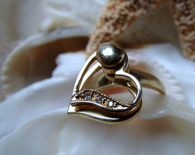 14k Diamond Spinner Ring 3.74g Size 6.25 Movable Hearts - Etsy