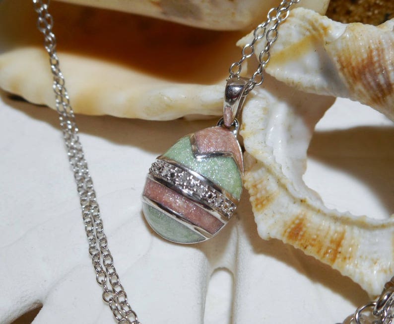 Sterling Silver Diamond Easter Egg Pendant Necklace With - Etsy
