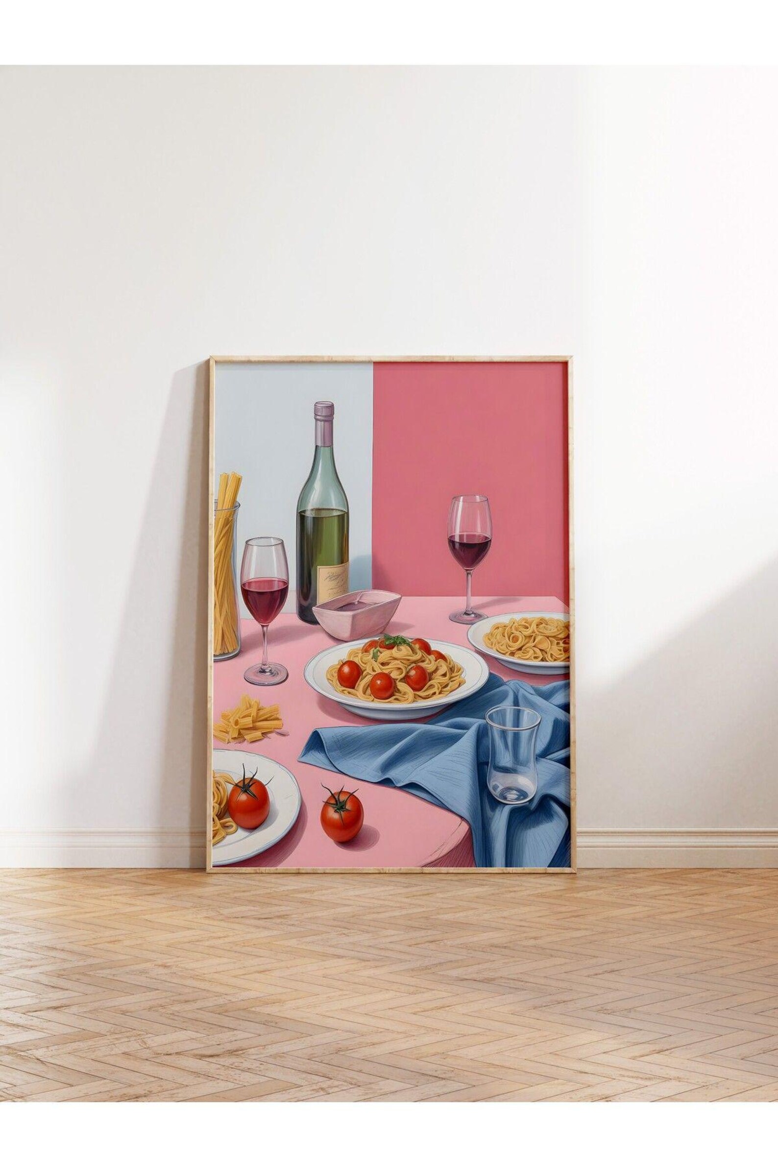 Framed Wall Art Aesthetic, Spaghetti for Dinner, Wall Decor for Kitchen ...