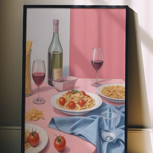 Framed Wall Art Aesthetic, Spaghetti for Dinner, Wall Decor for Kitchen ...