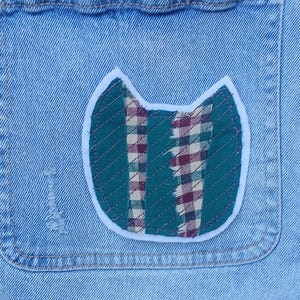 Cat Patch: Fabric Patchwork, Iron-on or Sew-on Applique, Hand Crafted ...