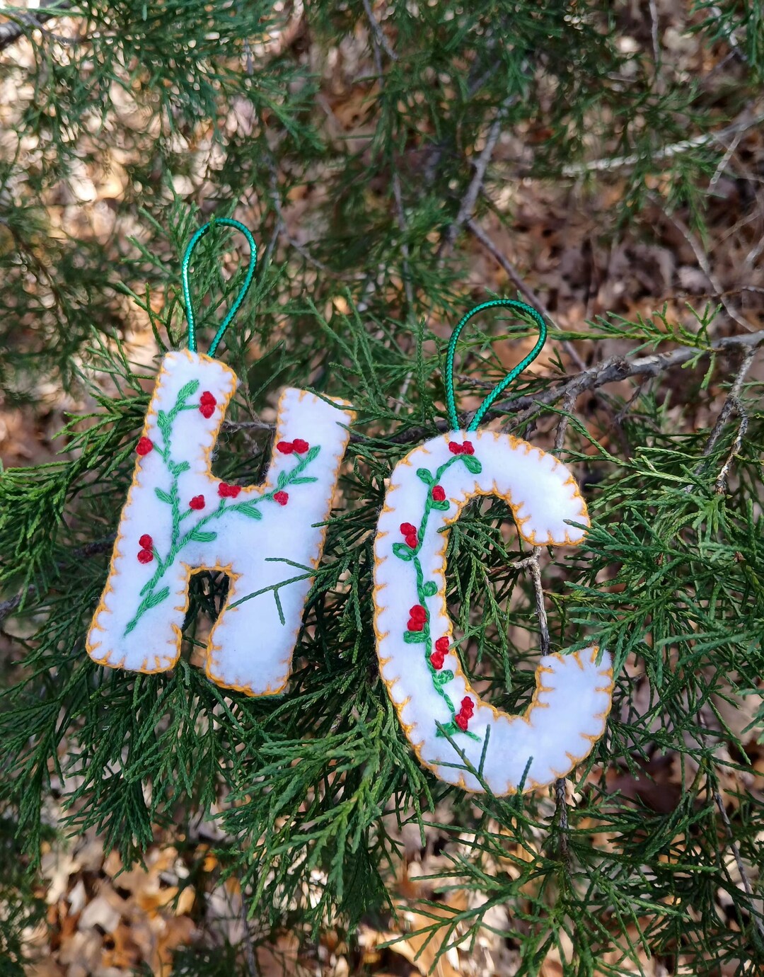 Monogram Letter Ornament, Felt Present Tag, Stocking Letter, Hand ...