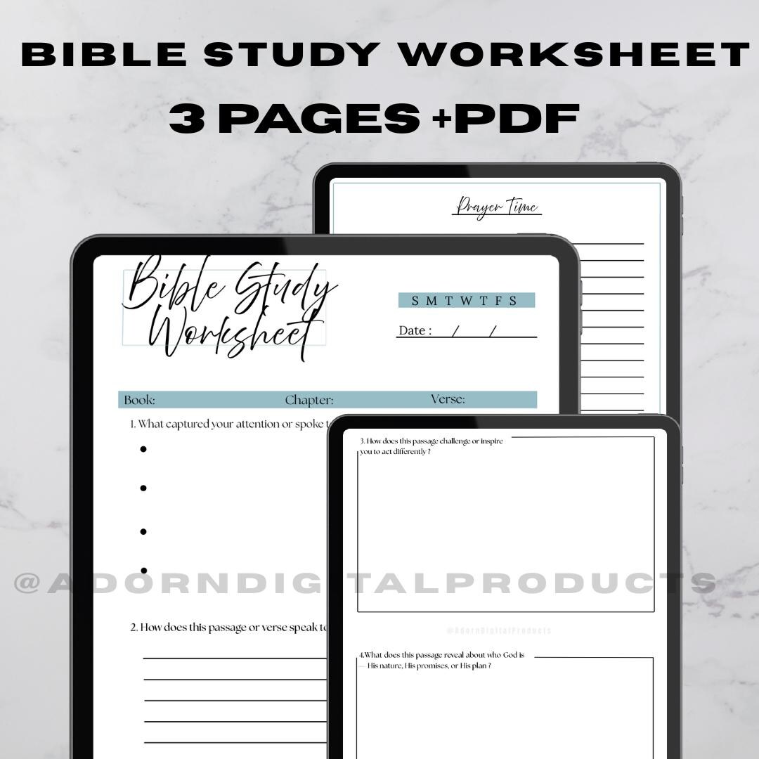 Bible Study Worksheet| Faith-based Worksheet| Printable Digital Product ...