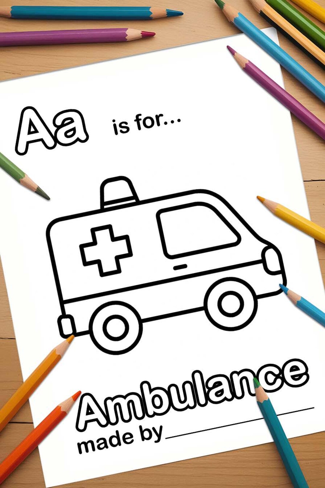 Vehicle ABC Book: Printable Alphabet Coloring Pages for Toddlers (PDF ...