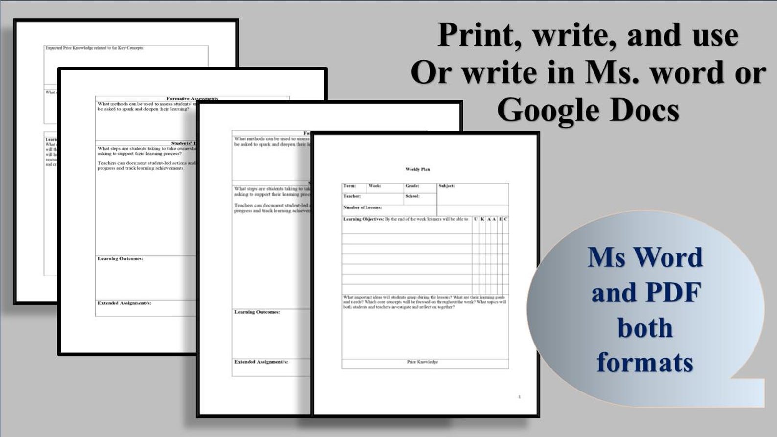 Editable Weekly Plan Template | Microsoft Word| Digital and Printable ...
