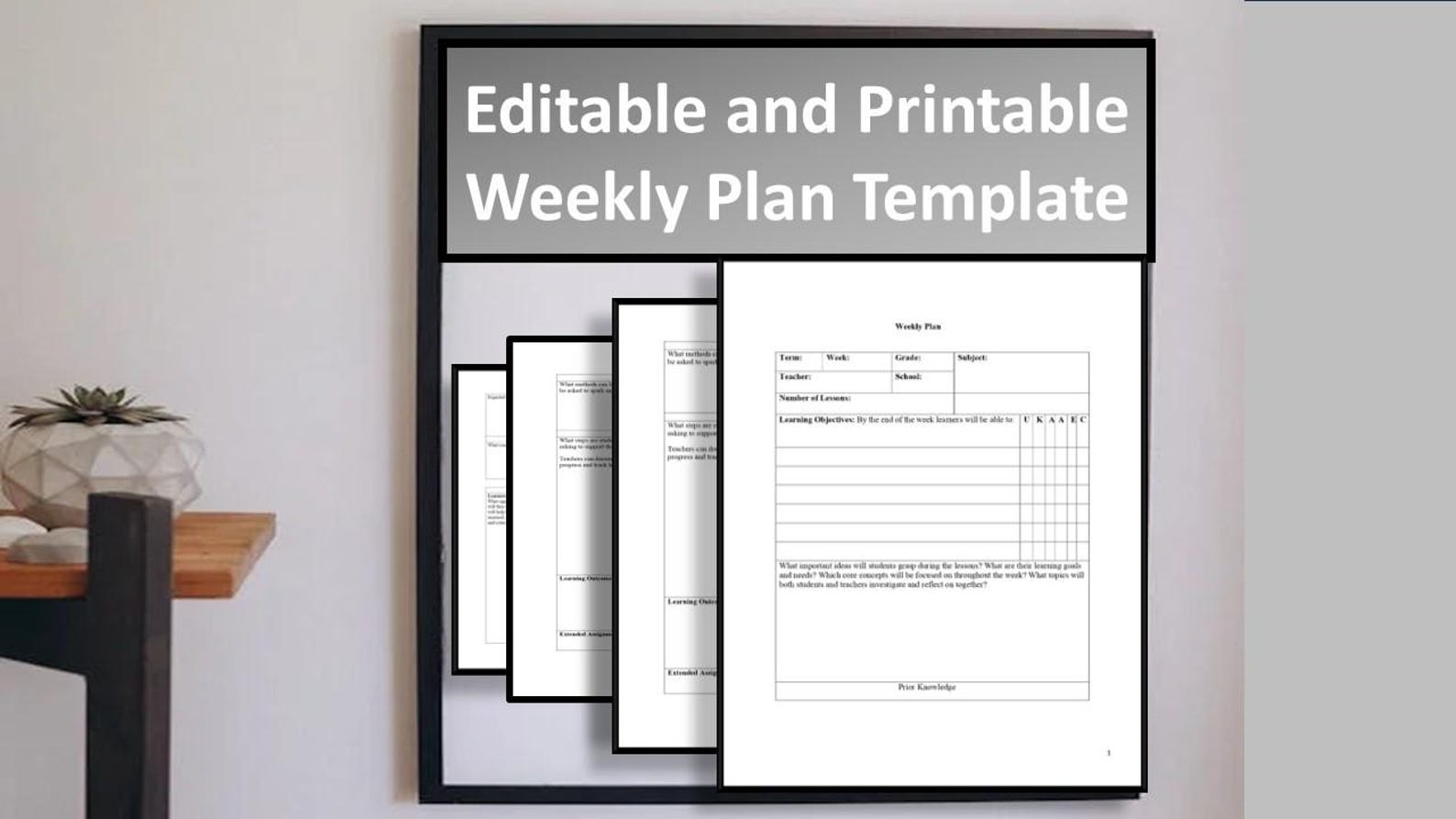 Editable Weekly Plan Template | Microsoft Word| Digital and Printable ...