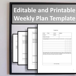 Editable Weekly Plan Template | Microsoft Word| Digital and Printable ...