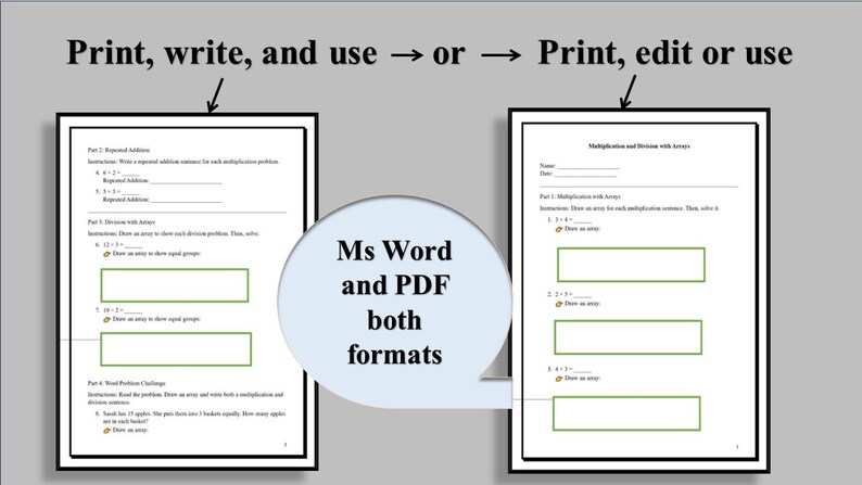 Multiplication and Division Math Activity Worksheet | Printable ...