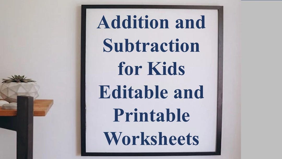 Addition and Subtraction Math Activity Worksheet | Printable & Editable ...