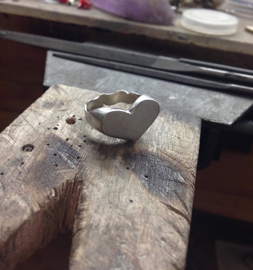 Handcrafted Sterling Silver Heart Ring - Sweetheart Design - Etsy